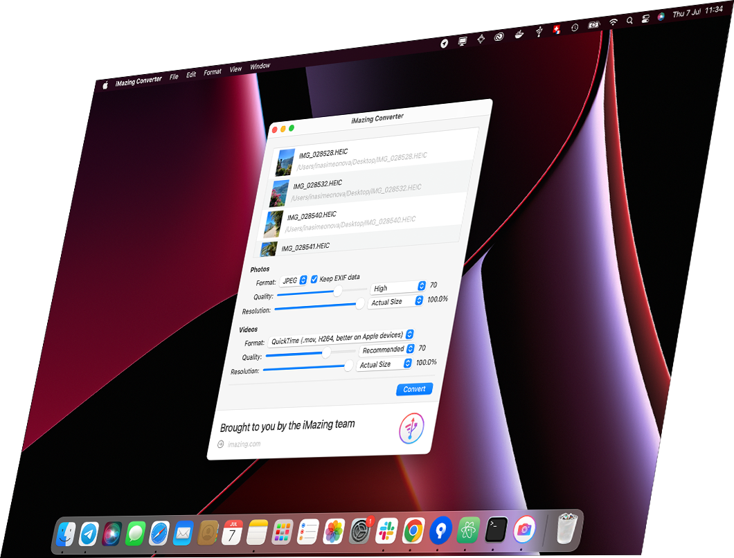 iMazing Converter | Outil gratuit pour la conversion de photos HEIC en JPEG et de vidéos HEVC en ...